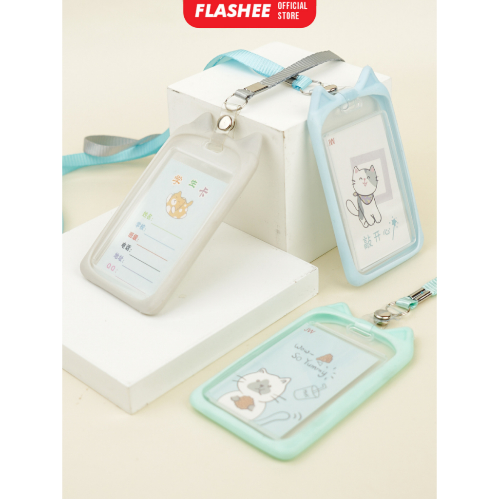 Jual Flashee Lanyard ID Card Motif Kawai Kucing Lucu Flashee ID Card ...