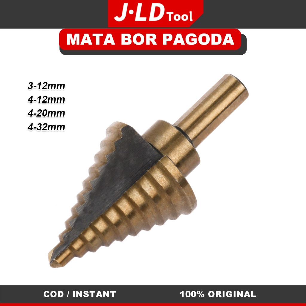 Jual JLD 3-32mm Mata Bor Pagoda step cone drill HSS Lapis Titanium Mata ...