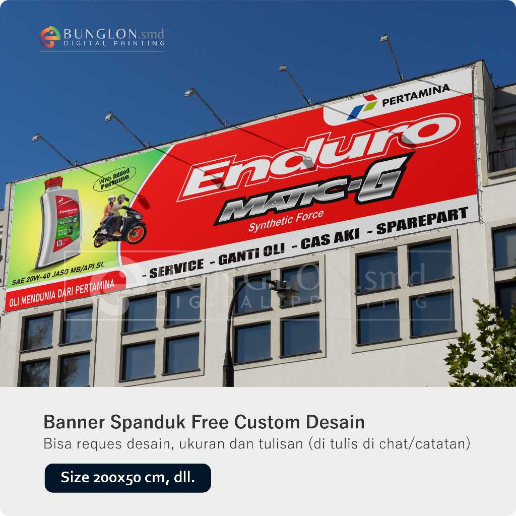 Jual SPANDUK BANNER BENGKEL OLI PERTAMINA ENDURO CUSTOM | Shopee Indonesia