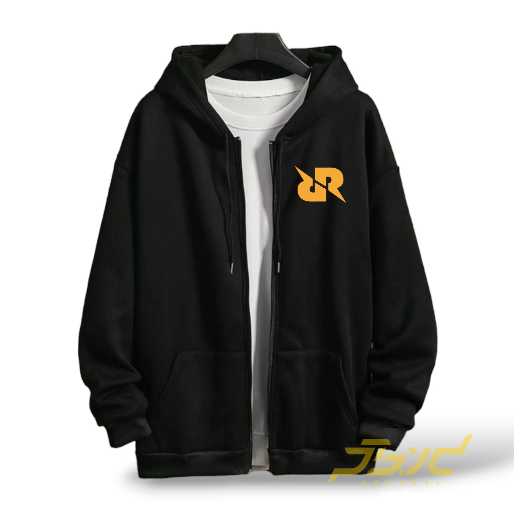 Jual JAKET SWEATER RRQ - Hoodie Zipper Hitam Pria Logo rrq Premium ...
