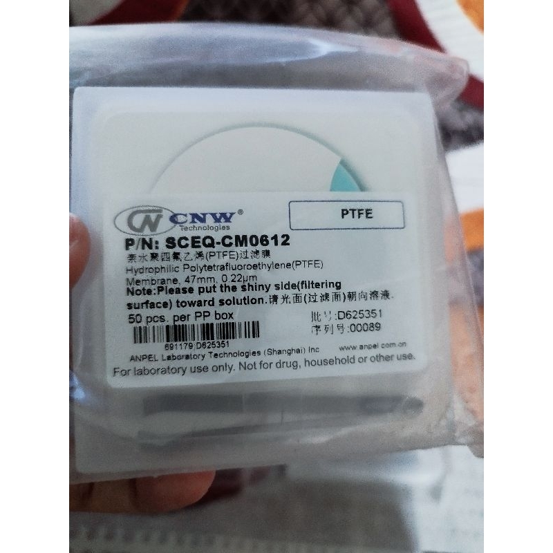 Jual Hydrophilic Polytetrafluoroethylene (PTFE) Membrane, 47mm , 0,22um ...