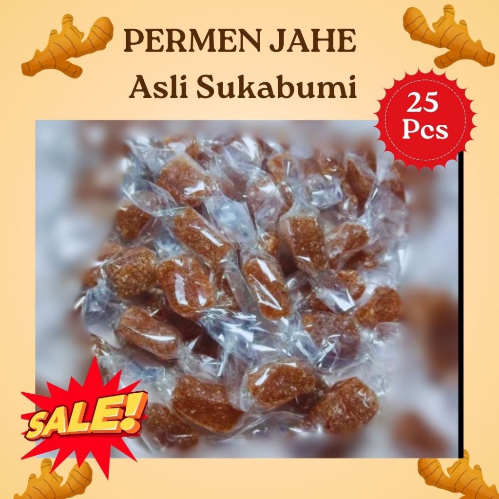 Jual Cemilan Asli Sukabumi Permen Jahe Traditional Jadul 25 Pcs ...