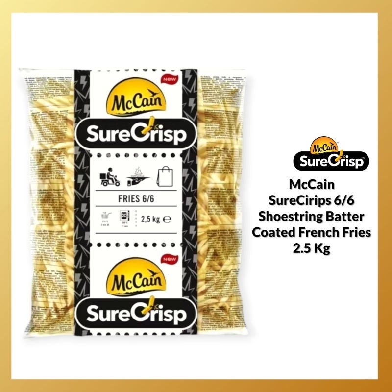 Jual McCain SureCrips Shoestring Butter coated/kentang goreng Ukuran Repack 1kg Promo!! | Shopee ...