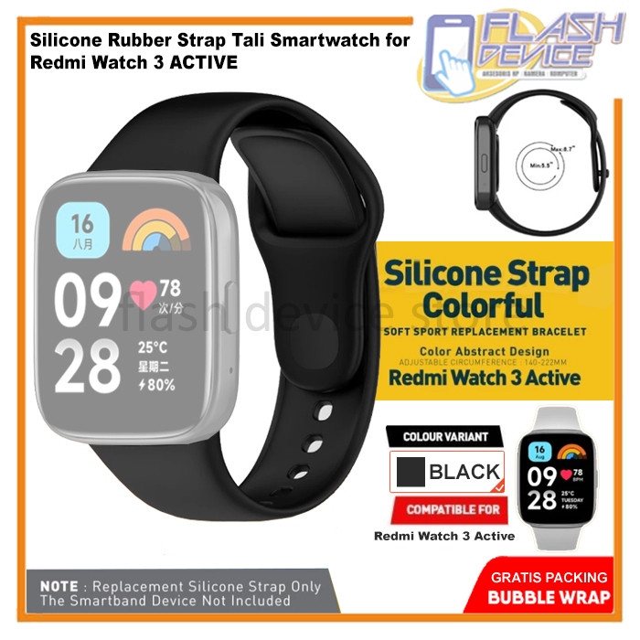 Jual Silicone Rubber Strap Tali Jam Smartwatch for Redmi Watch 3 ACTIVE ...
