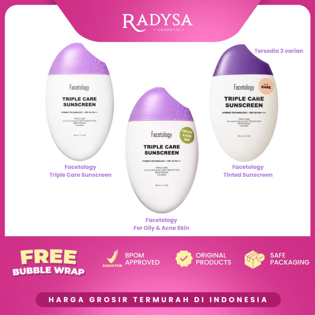 Jual RADYSA - Facetology Triple Care Sunscreen & Sunscreen For Acne ...