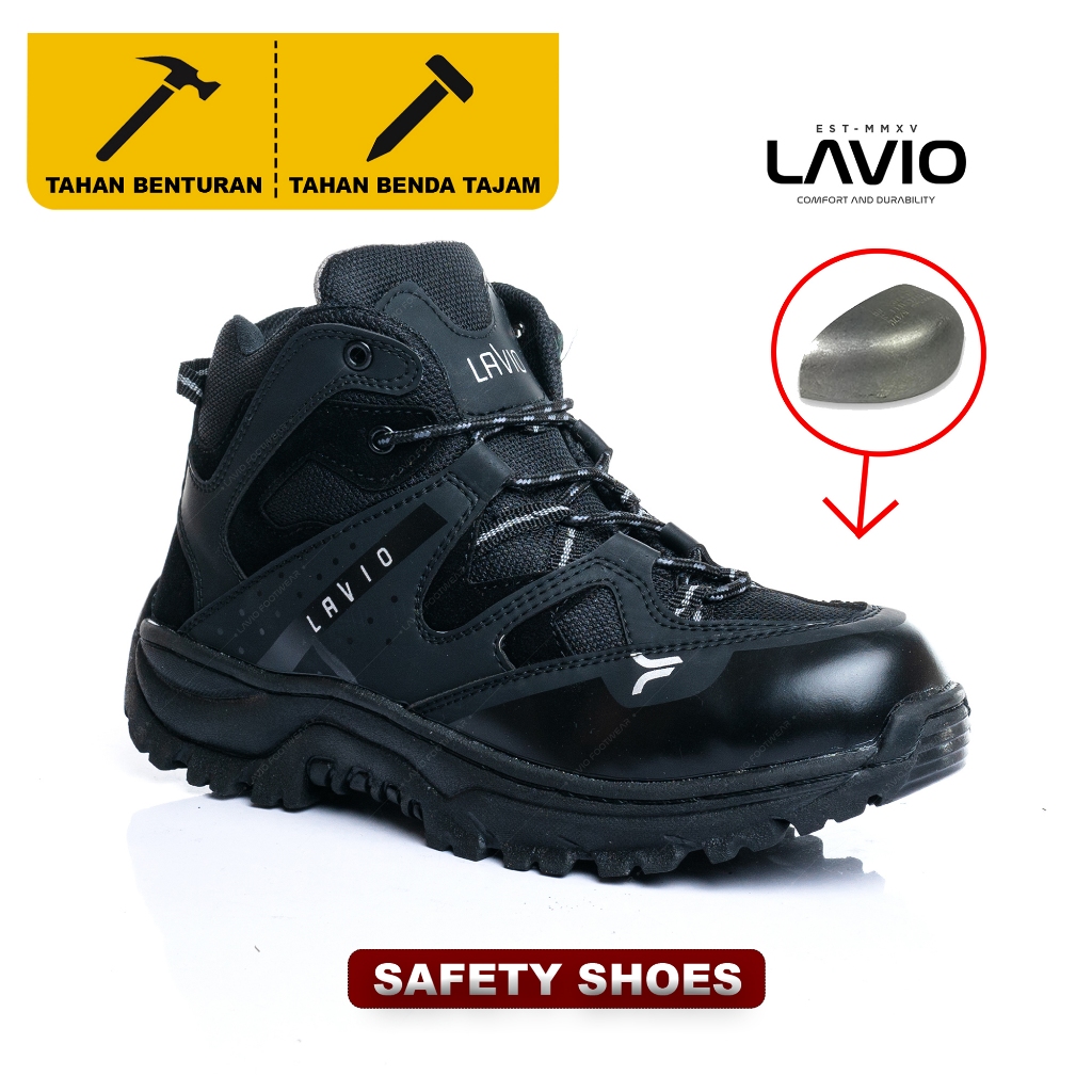 Jual Lavio Sepatu Pria Safety Boots High Ujung Besi Original Quality ...