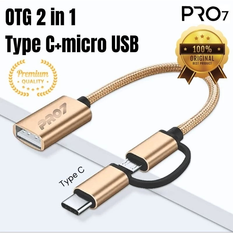 Jual [ PRO77 OTG-12 ]- PRO7 OTG KABEL USB 2 in 1 bisa MICRO DAN TEPSI ...