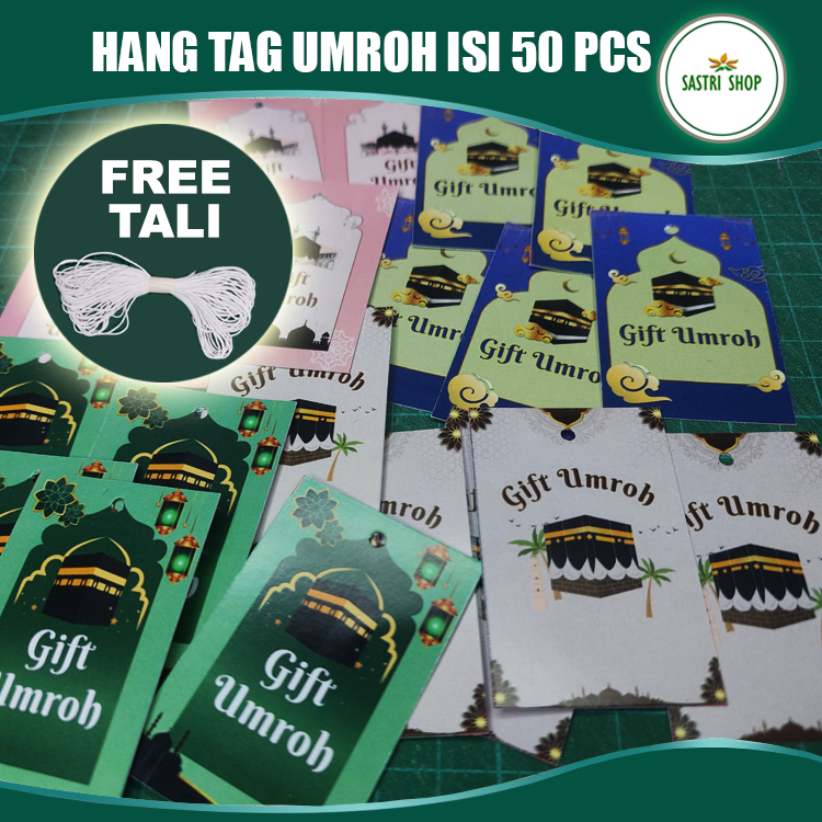 Jual [1 Pack isi 50 pcs FREE Tali] - Hang Tag Gift Umroh - Hang Tag ...
