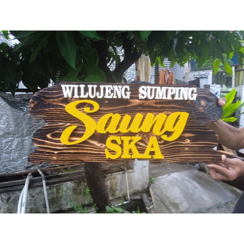Jual papan nama usaha/papan nama cave/tulisan kayu/custom nama kayu ...