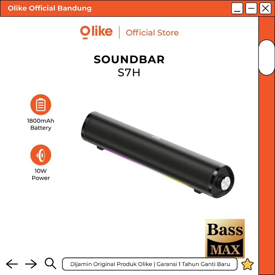 Jual OLIKE S7H Speaker Bluetooth + LED Input USB/TF/AUX 1800mAh Dynamic ...