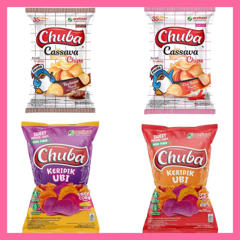 Jual chuba cassava chips keripik singkong chili balado ubi 140g ...