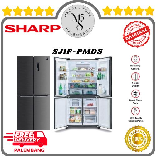 Jual Kulkas Sharp Side By Side 4 Pintu SJIF-85PMDS/ SJIF-90PMDS Side By ...