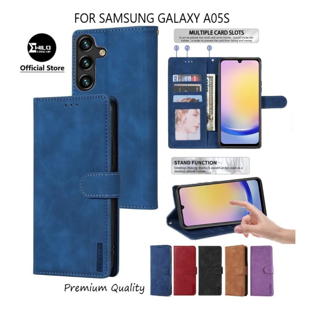 Jual Flip Case Samsung Galaxy A05s Case Wallet Kulit Casing Dompet Case ...