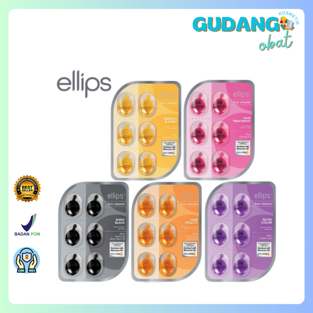 Jual Ellips Hair Treatment ( Merah ), Hair Vital ( Orange ), Shiny ...