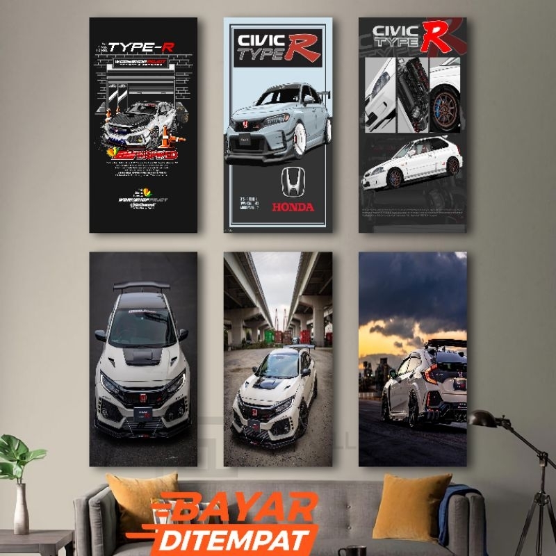 Jual NDT[15X30] Hiasan Dinding Mobil Honda Civic Pajangan Type R Poster ...