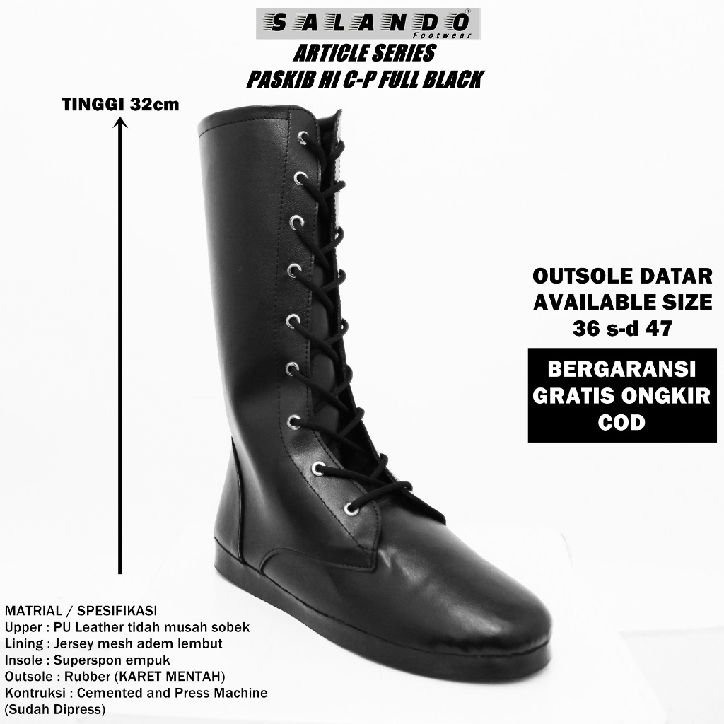 Jual SALANDO Sepatu Boots Paskibra Pria & Wanita Sepatu Mayoret Sepatu ...