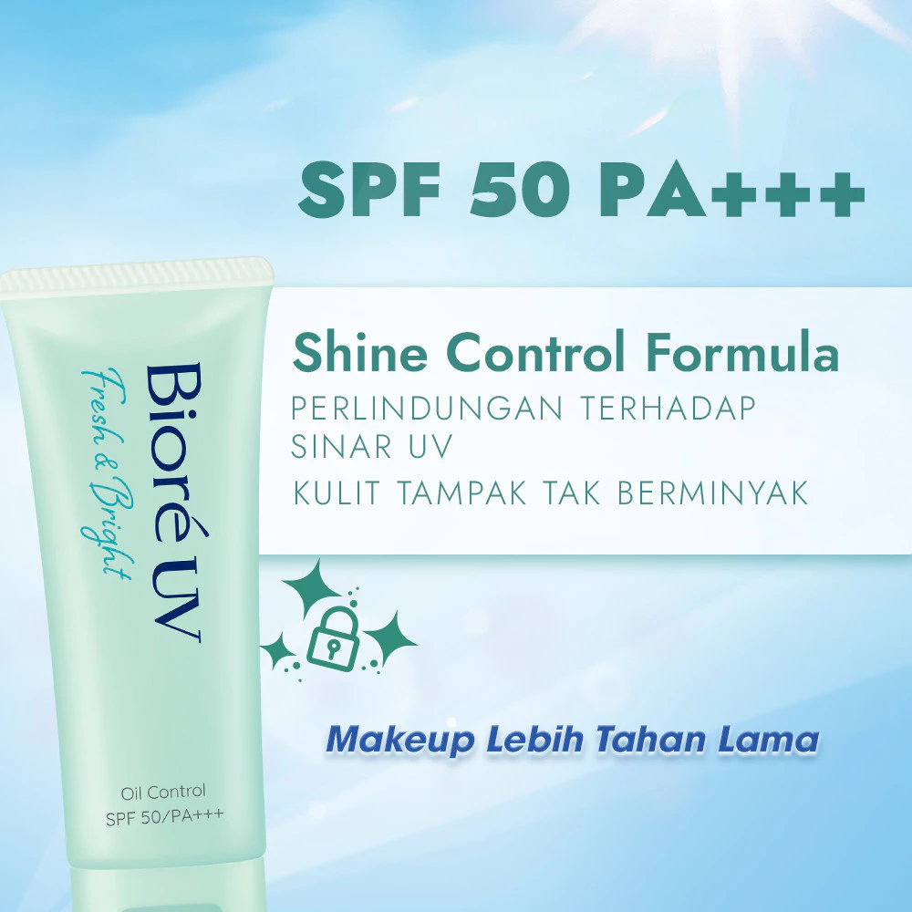 Jual Biore UV Fresh & Bright Oil Control Skin Care Sunscreen Sun screen ...
