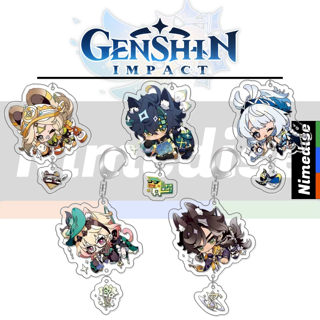 Jual Gantungan Kunci Akrilik Genshin Impact Transparan Keychain Mavuika Kinich Gift Souvenir ...