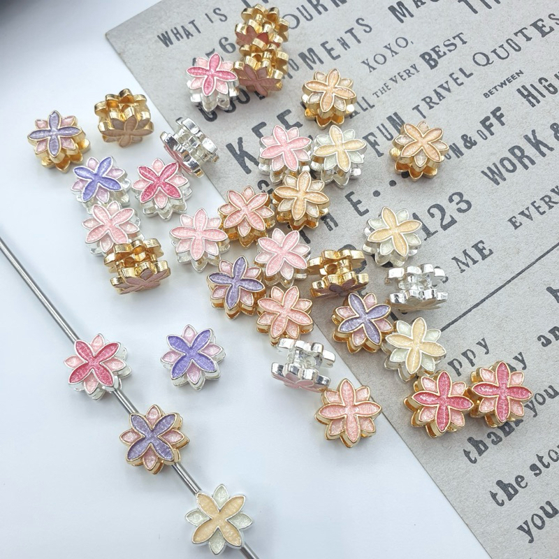 Jual DIY Manik Besi Bunga Lubang 4 / Metal Alloy Bead Flower Fancy Gold ...