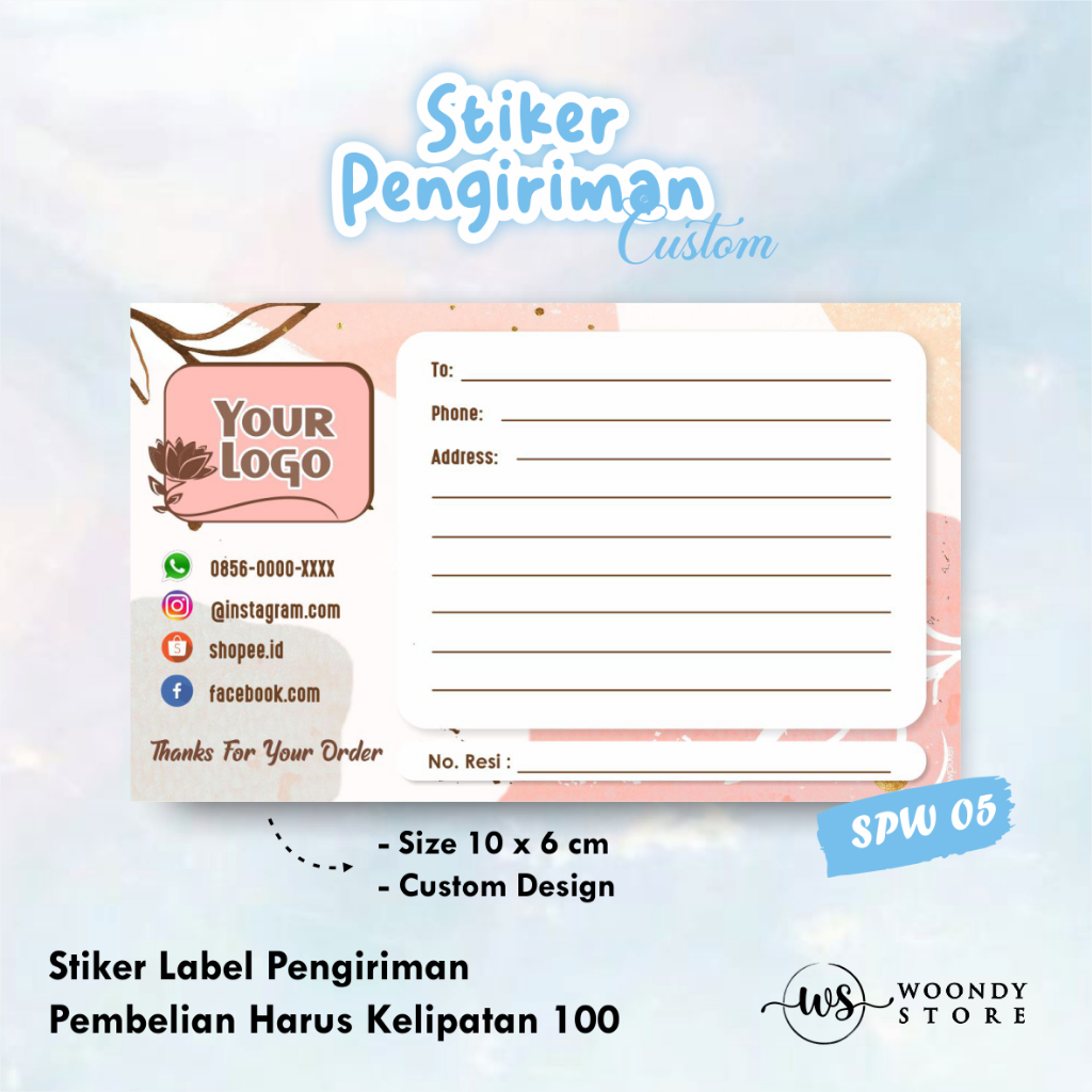 Jual STICKER LABEL ALAMAT PENGIRIMAN PAKET OLSHOP CUSTOM NAMA TOKO SERI ...