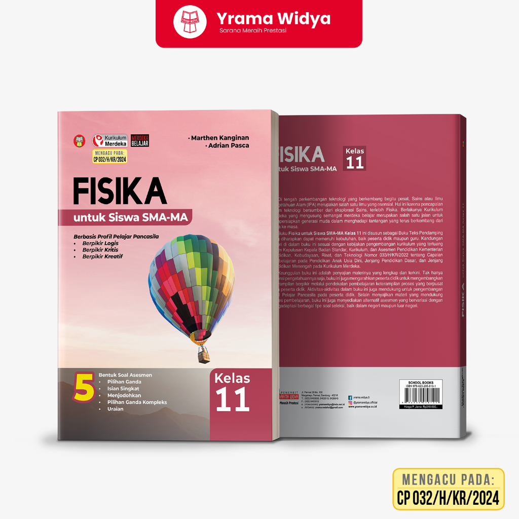 Jual Yrama Widya - Buku Fisika SMA/MA Kelas 11 - CP 032 (Buku Paket Kurikulum Merdeka) - Marthen ...