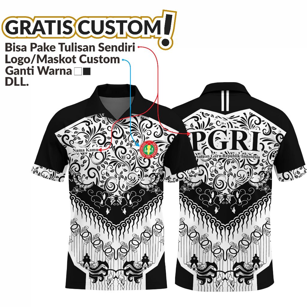 Jual Jersey PGRI Custom Nama Logo Dll Kaos PGRI Terbaru Gratis Ganti Nama | Shopee Indonesia