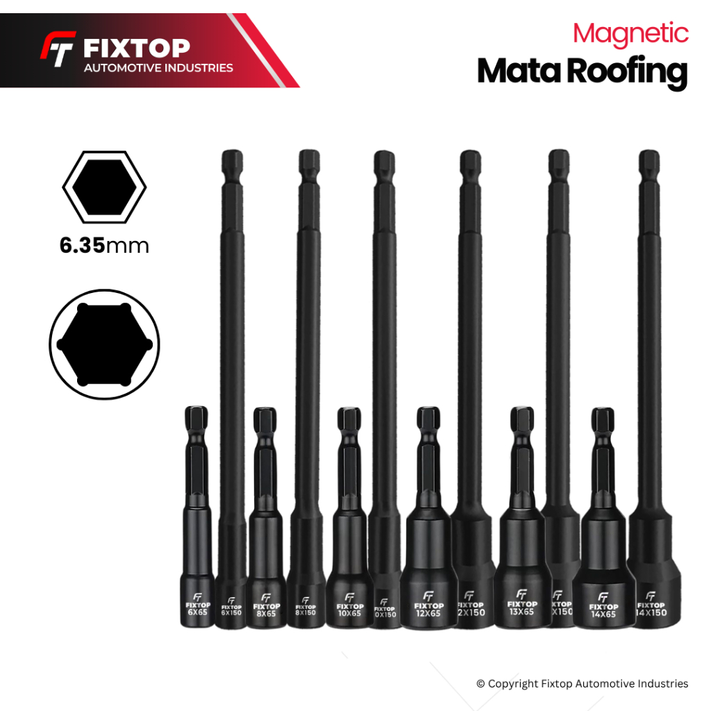 Jual FIXTOP Mata Shock Roofing Magnet 1/4 Hex Shank 6mm 8mm 10mm 12mm ...