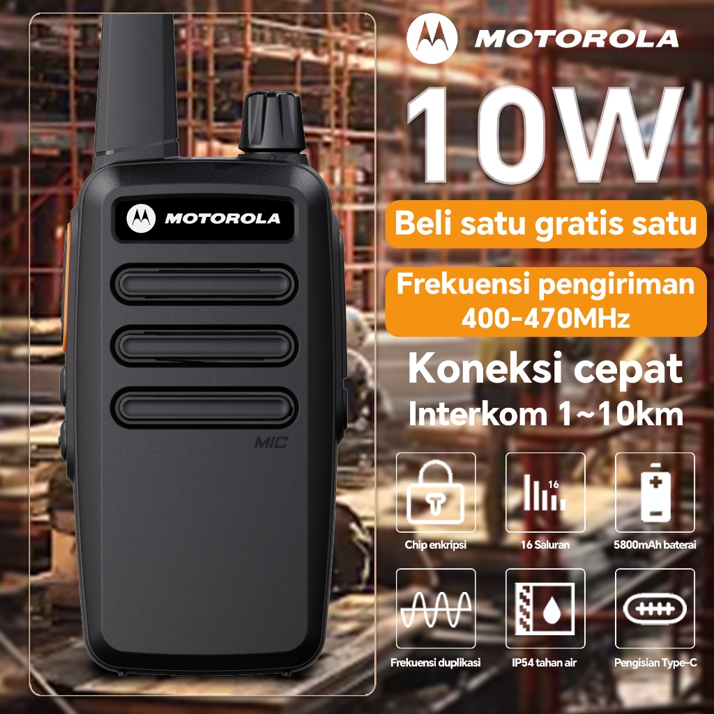 Jual 【Beli 1 gratis 1】HT Motorola T62 / MOTOROLA Handy Talky Radio HT/ 10Watt IP54 5800mAh ...