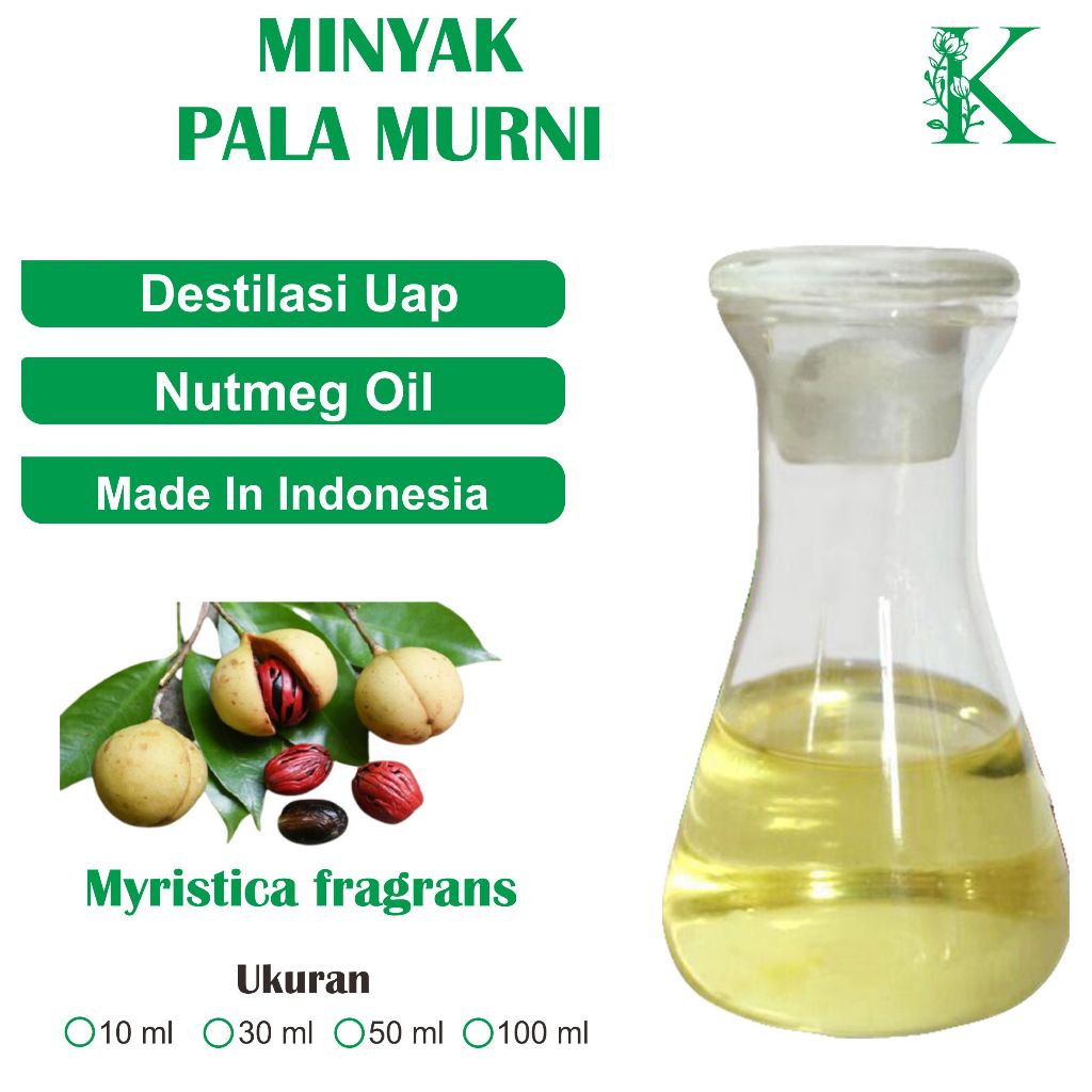 Jual minyak pala biji murni asli tanpa campuran nutmeg oil minyak atsiri 10ml 30ml 50ml 100ml ...