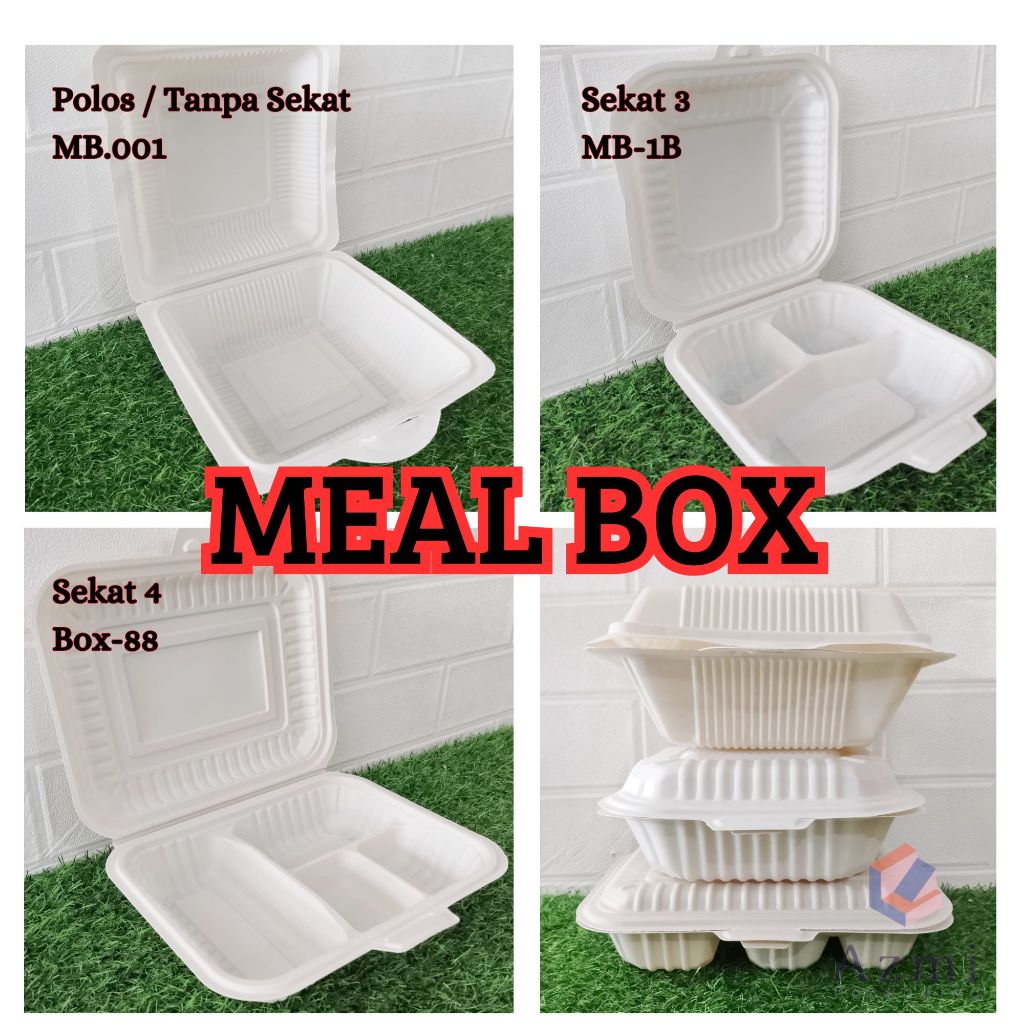 Jual Meal Box Plastik Sekat 3 Sekat 4 dan Polos Cap Merak Mika Box ...