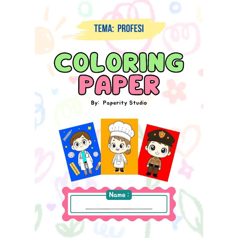 Jual Coloring pages / coloring book / buku mewarnai tema profesi untuk ...