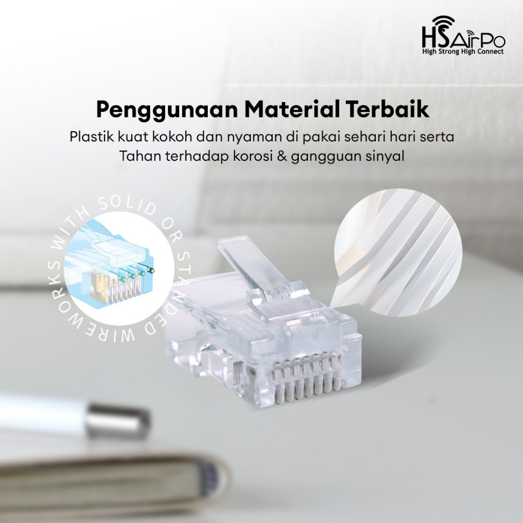 Jual HSAirPo EZRC5EU Plug Connector RJ45 EZ Cat 5 / Cat 6 - Anti Gagal HSAirPo EZRC5EU M1 Isi ...