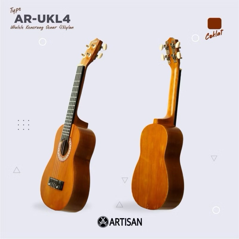 Jual Artisan ukulele senar 4 nylon guitar gitar warna coklat | Shopee ...