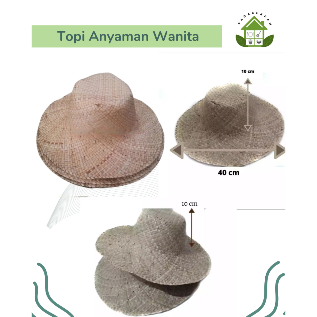 Jual NEW !! Topi Anyam Bahan Pandan / Topi Pantai Berkebun / Topi ...