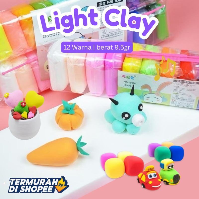 Jual [EDUFUNTOYS] Mainan Clay Anak 12 Warna Polymer Dough Soft Clay ...