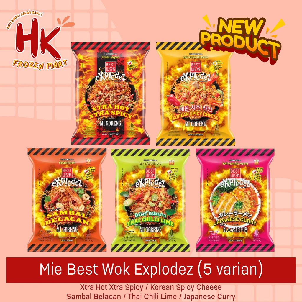 Jual Mie Best Wok Explodez Korean Cheese Extra Hot Spicy Sambal Belacan ...