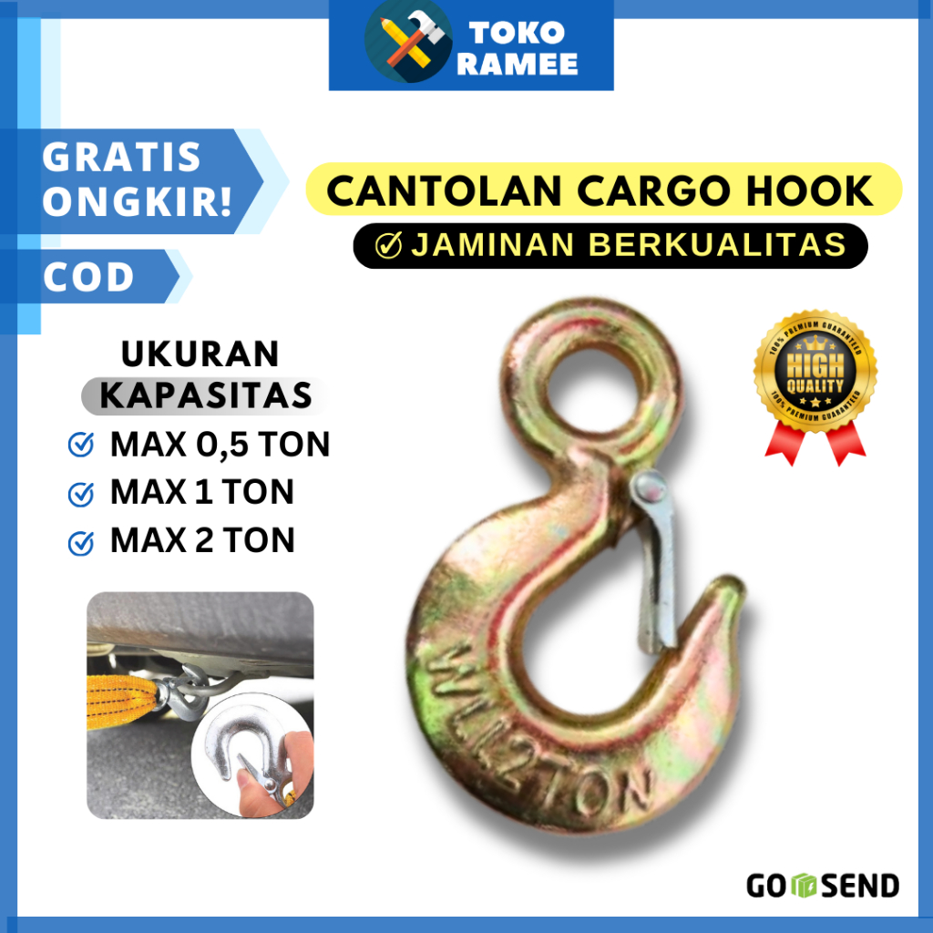 Jual Cargo Hook 0,5 / 1 / 2 Ton | Gantungan Hook Cantolan Katrol ...