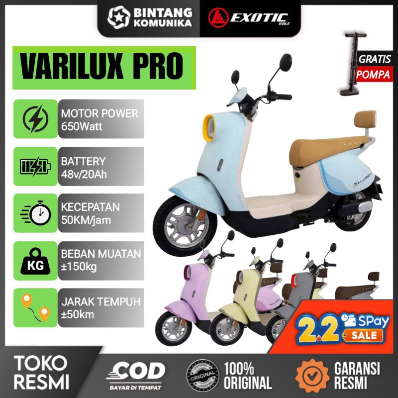 Jual READY STOK!!! Sepeda Listrik Exotic Varilux Pro 650watt, 48V/20Ah ...