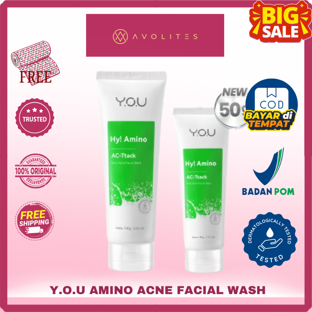 Jual Hy Amino Facial Wash Series 100gr Y.O.U you facial wash | Shopee ...