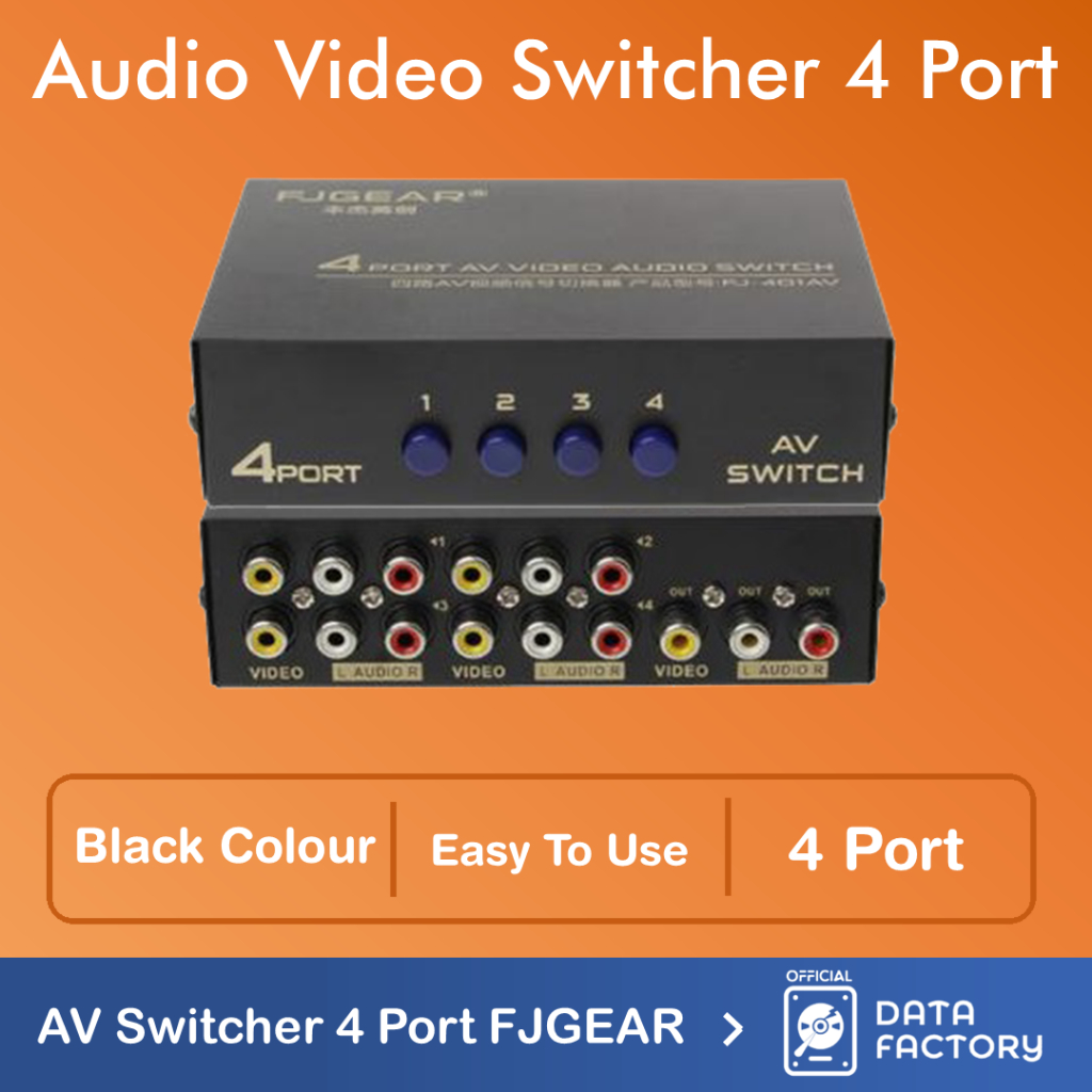 Jual AV Selector / RCA Switch 4 Port / Audio Video Switcher 4Port ...