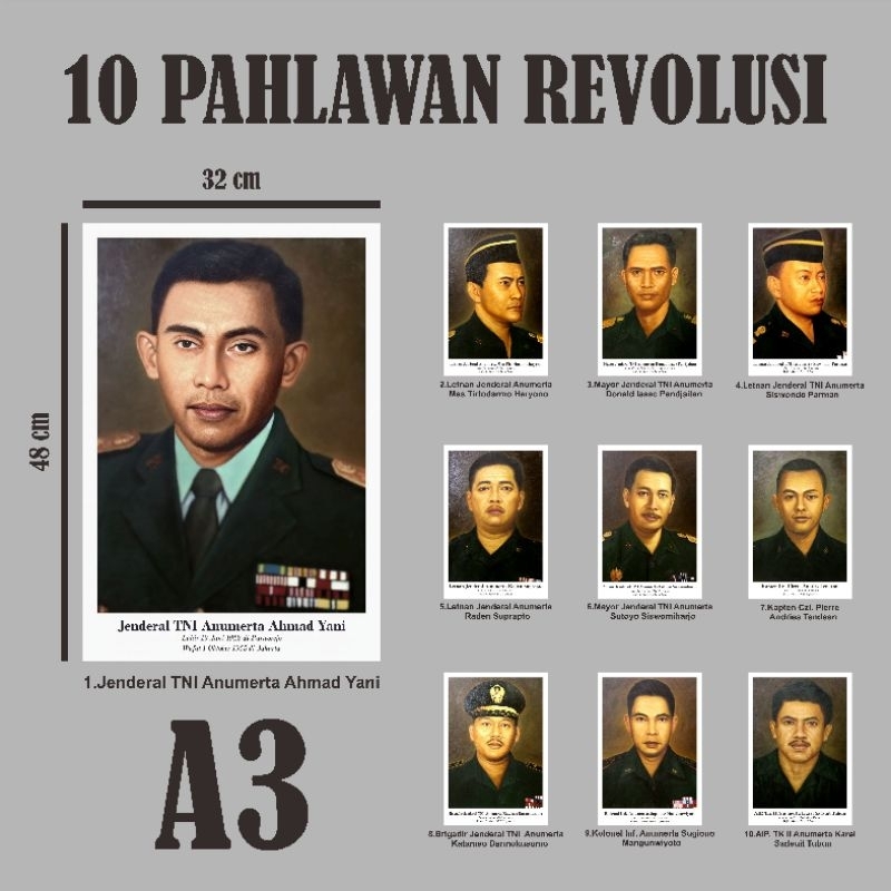Jual Poster 10 Pahlawan Revolusi G30S (A3) | Shopee Indonesia