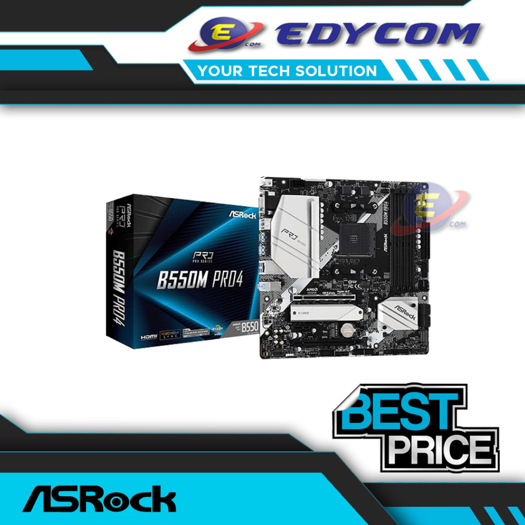 Jual ASRock B550M Pro4 (AM4, AMD Promontory B550, DDR4, USB3.2, SATA3 ...