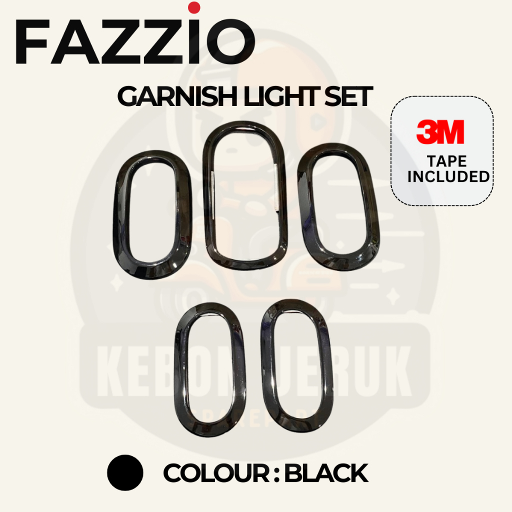 Jual Yamaha Mio Fazzio Garnish Light Cover Lis Lampu Set Black Top ...