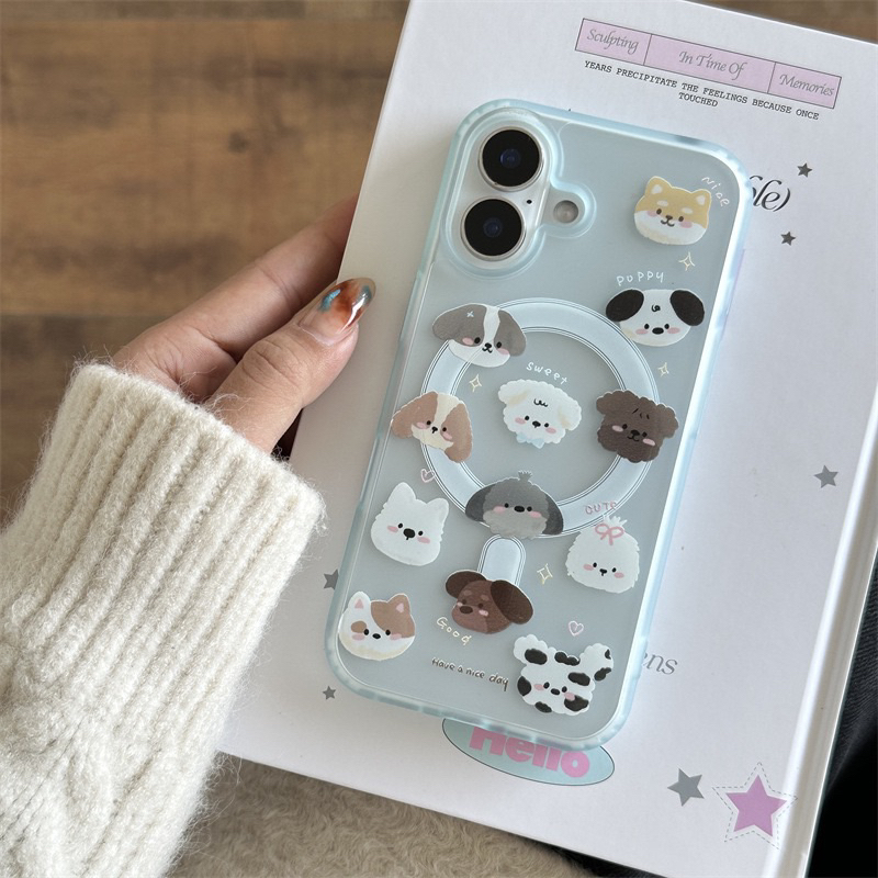 Jual Cute Puppies Magsafe Case Iphone 13 14 15 16 Pro Promax | Shopee ...