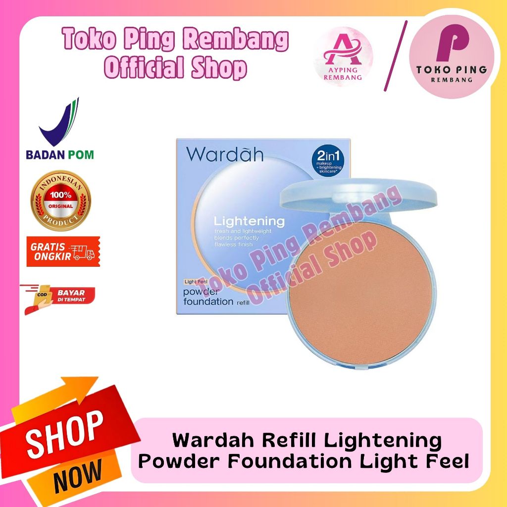 Jual Wardah Refill Lightening Powder Foundation Light Feel (kemasan ...