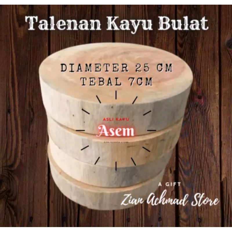 Jual Talenan daging bulat tebal 6cm asli kayu asem, mahoni, nangka ...