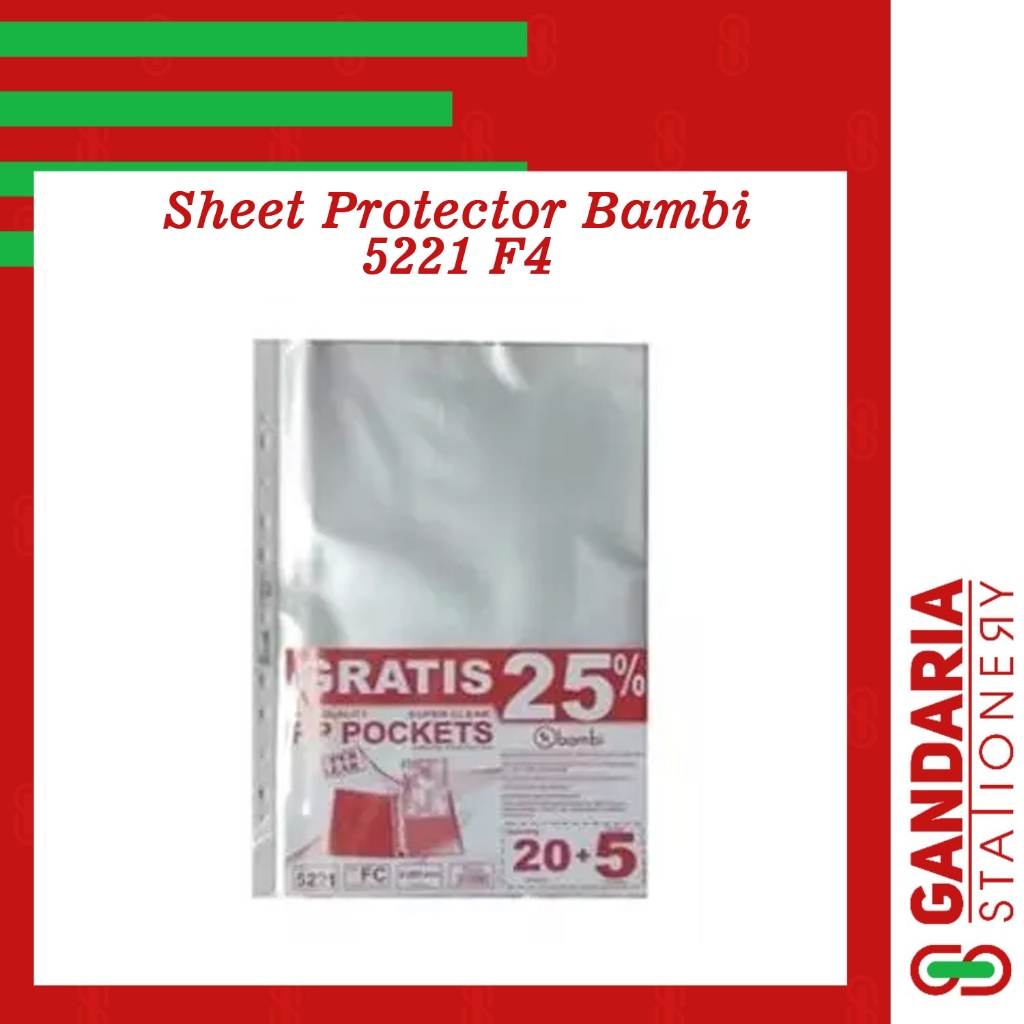 Jual pp pocket 5221 bambi / bindex/ folio/ plastik file / sekat kertas ...