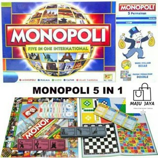 Jual Mainan Anak Monopoli 5 in 1 Board Games Monopoly real estate 5 in 1 | Shopee Indonesia