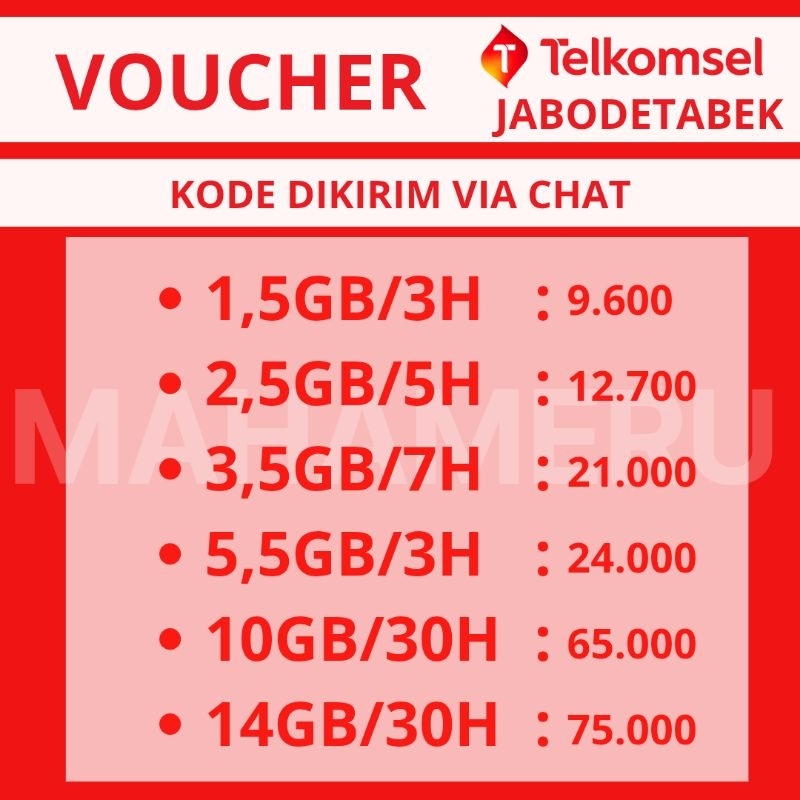 Jual Voucher Telkomsel paket data Jabodetabek | Shopee Indonesia