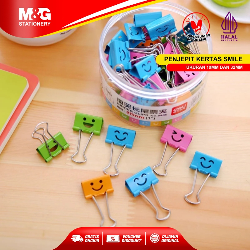 Jual M&G Binder Clip Set Ukuran 19mm / 32mm Kertas Klip Dengan Toples ...